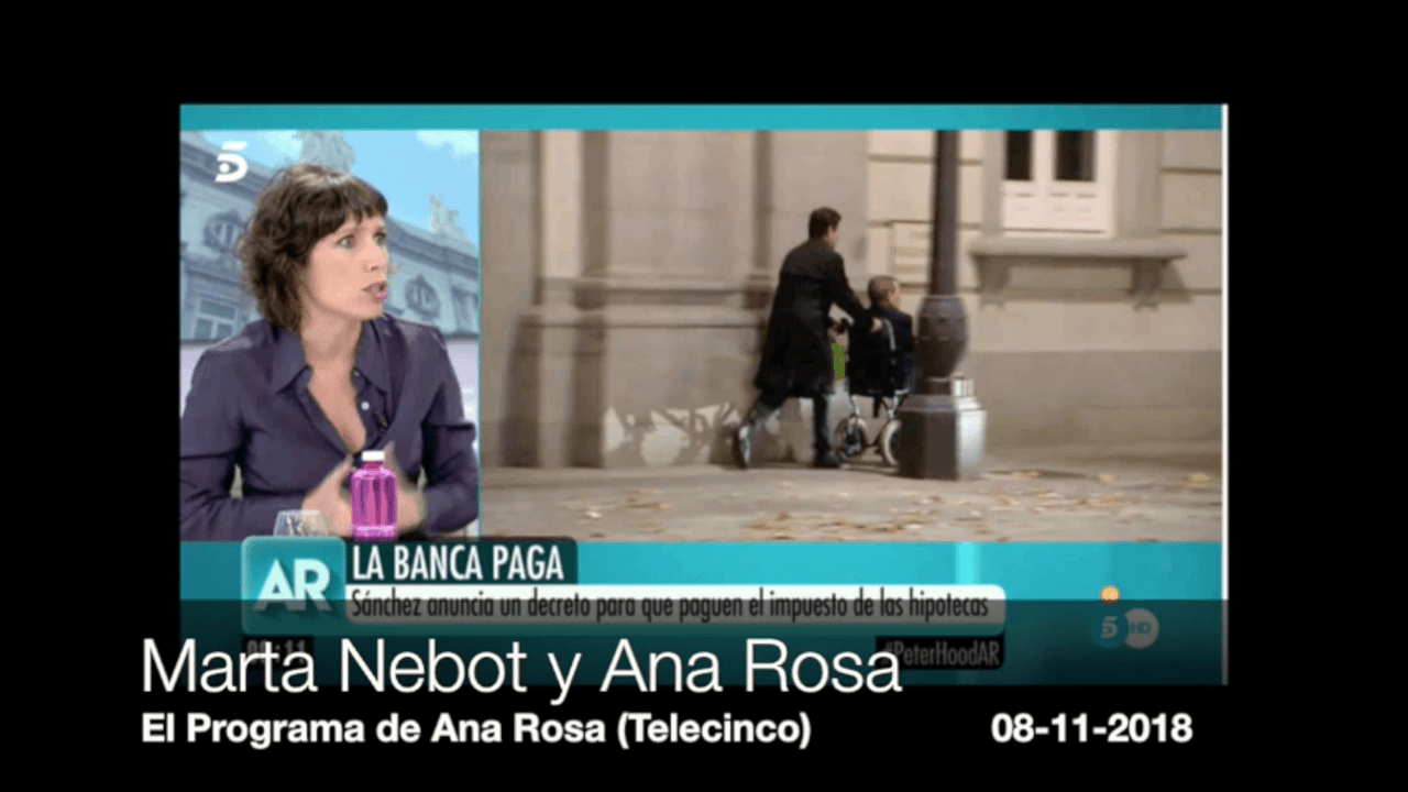 Marta Nebot despotricando de los bancos y se lleva un buen topetazo ...