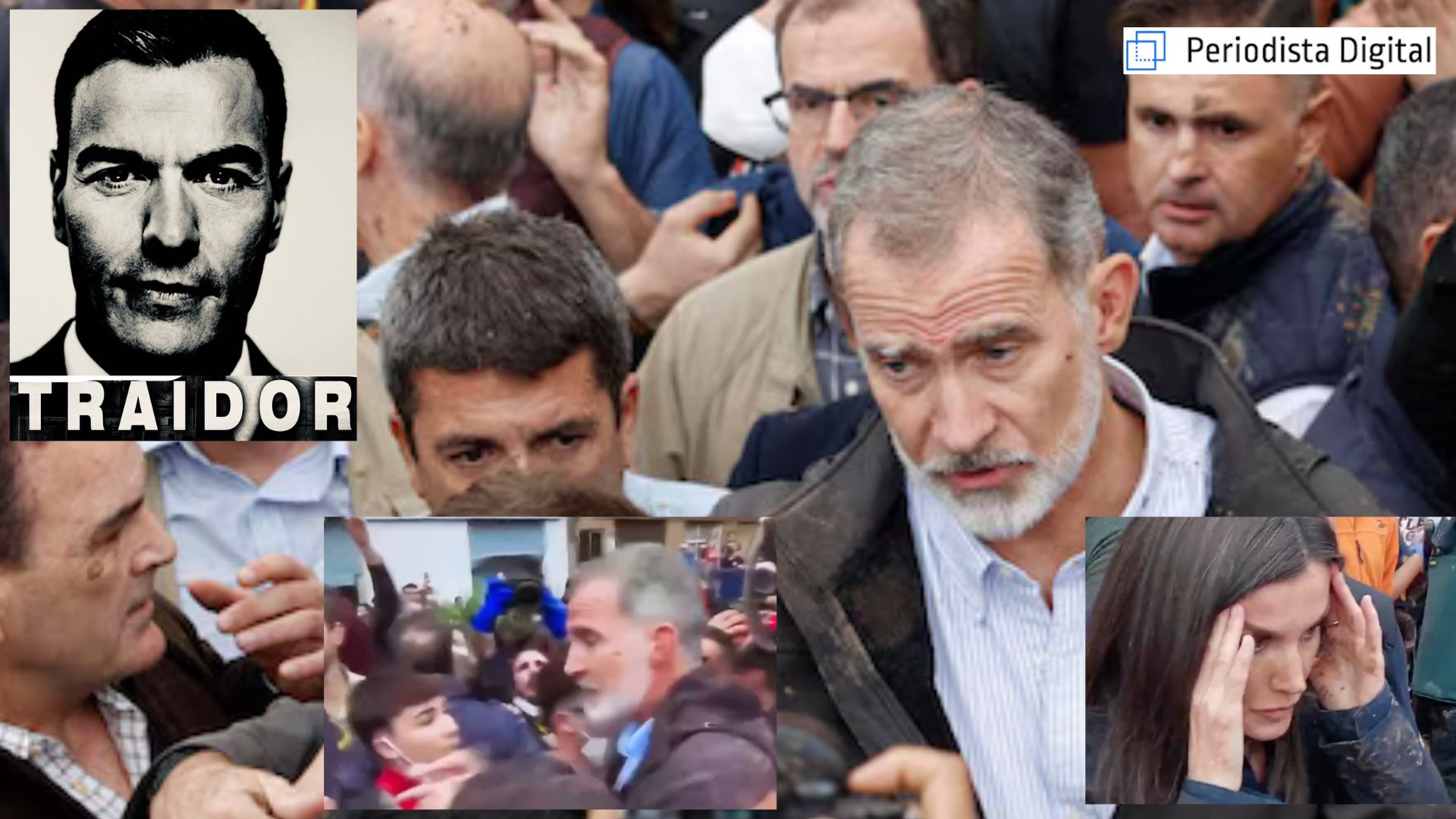 El momento en que la multitud ataca con barro a la comitiva del REY y ...